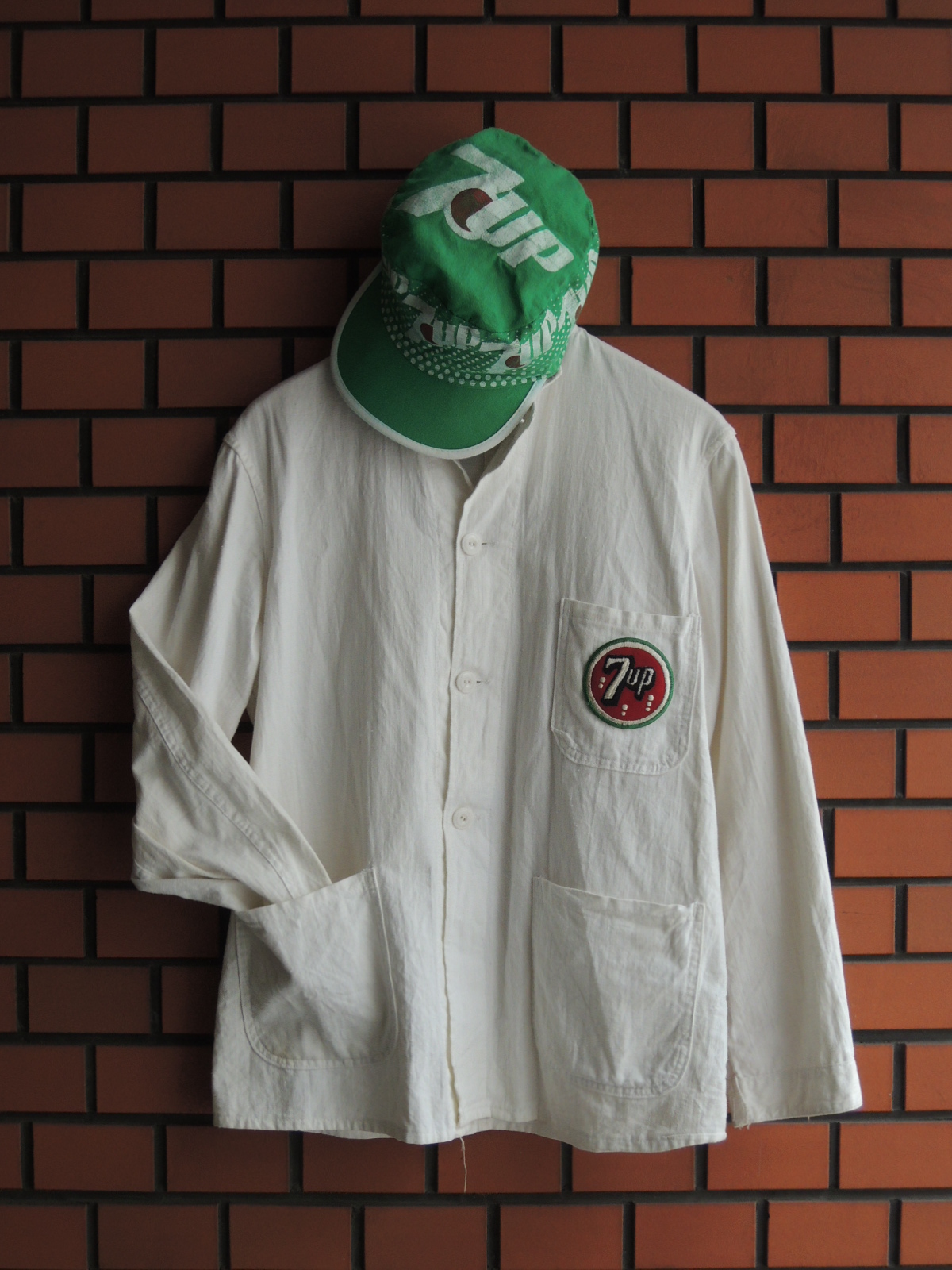 50 ～ 60's work jacket with 7up patch: container